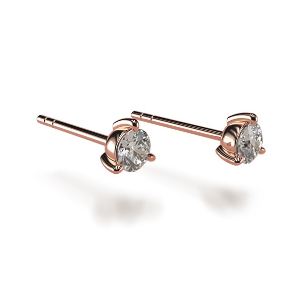 Gold Diamond Studs (Small) - Shiny Rock Polished